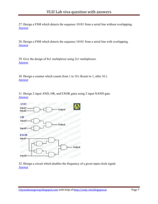 Vlsi lab viva question with answers | PDF