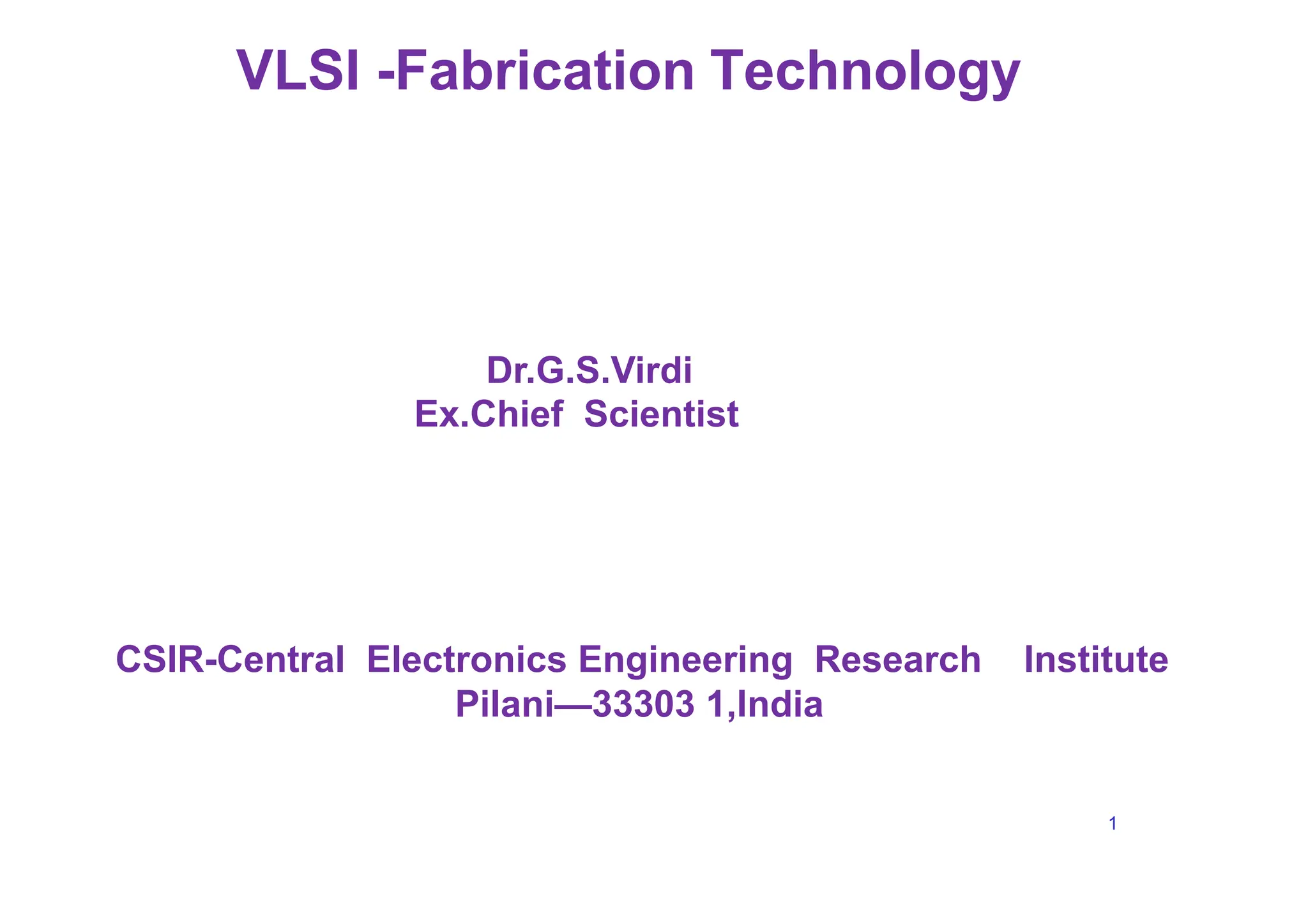 CMOS VLSI Fabrication Technology: From Lithography to Advanced CMOS ...