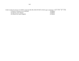 Vlsi model question paper 3 (june 2021) | PDF