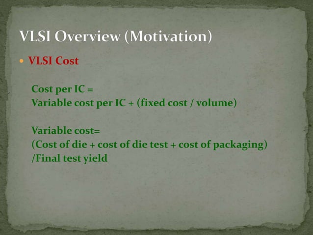 Very Large Scale Integrated Circuits VLSI Overview | PPTX | Physics ...