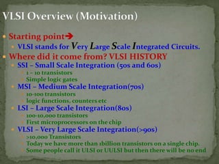 Very Large Scale Integrated Circuits VLSI Overview | PPTX