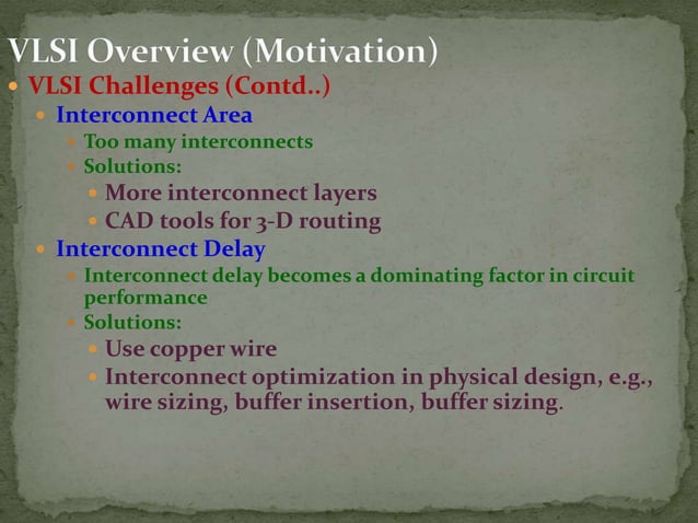 Very Large Scale Integrated Circuits VLSI Overview | PPTX | Physics | Science