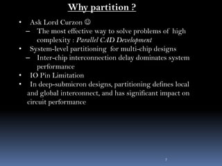 Vlsi physical design automation on partitioning | PPTX