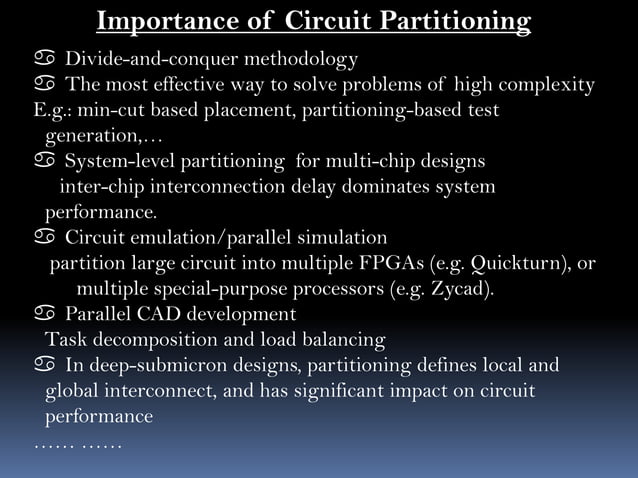 Vlsi physical design automation on partitioning | PPTX