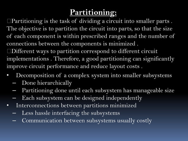 Vlsi Physical Design Automation On Partitioning Pptx