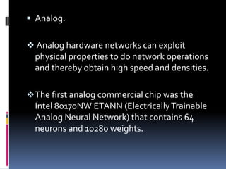 VLSI IN NEURAL NETWORKS | PPTX | Artificial Intelligence | Technology & Computing