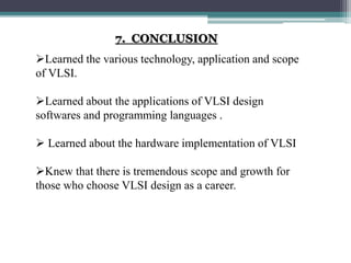 Presentation on Industrial training in VLSI | PPTX