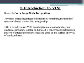 Presentation on Industrial training in VLSI | PPTX
