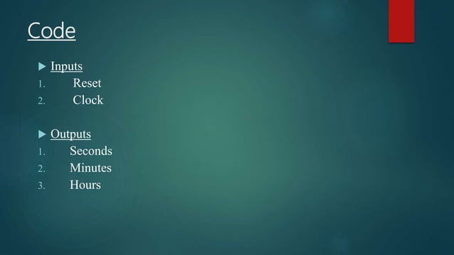 DIgital clock using verilog | PPTX