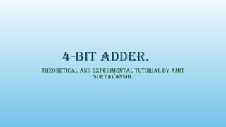 Four Bit adder , 4-bit adder Vlsi, Verilog | PPTX
