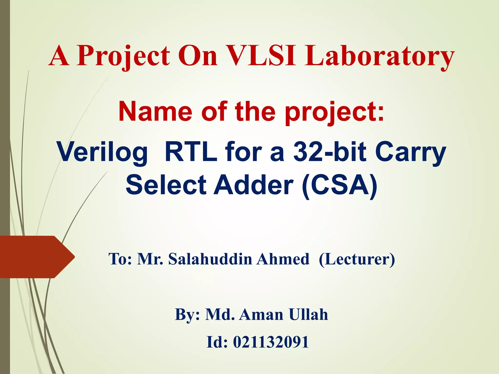 Vlsi project presentation | PPT