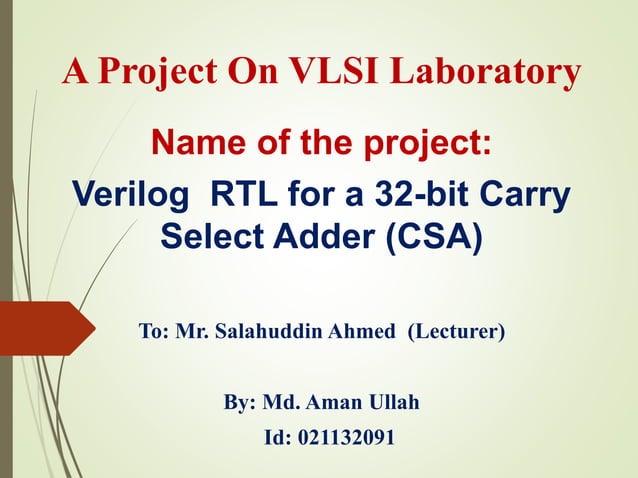 Vlsi project presentation | PPT