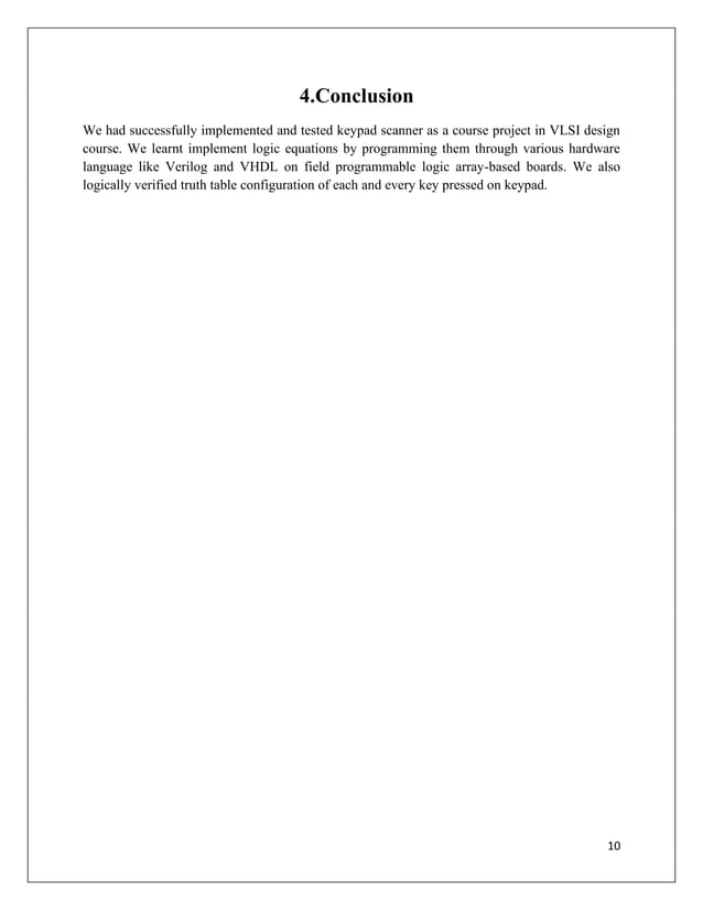 VlSI course project report : Keypad Scanner | PDF | Programming Languages | Computing