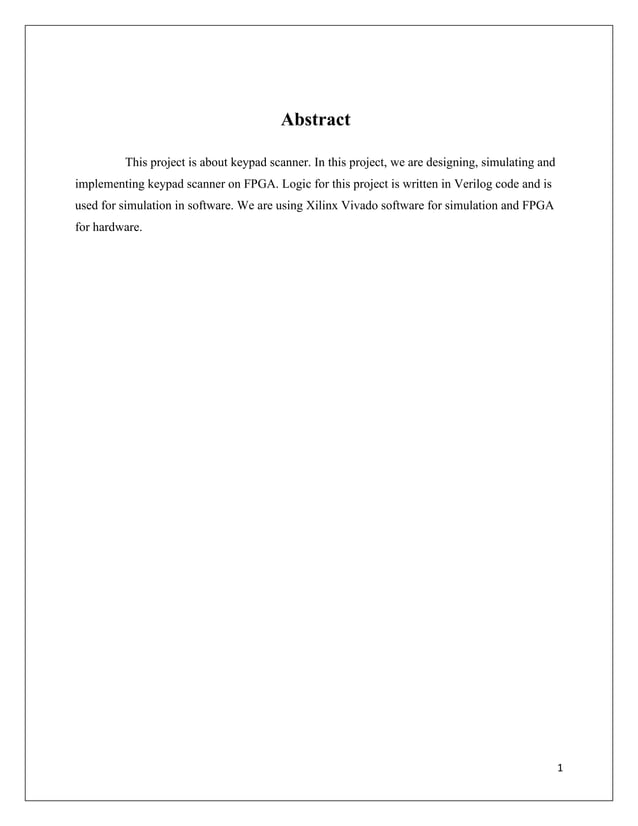 VlSI course project report : Keypad Scanner | PDF | Programming Languages | Computing