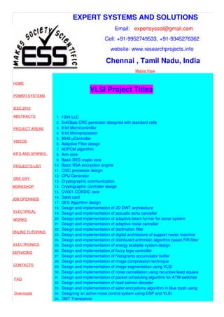 Vlsi projects | PDF