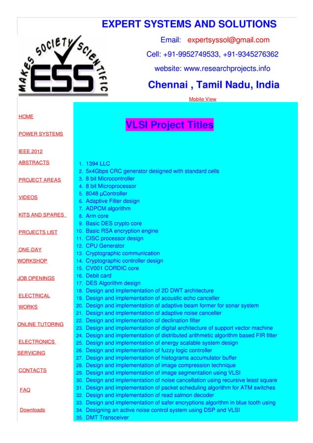 Vlsi projects | PDF
