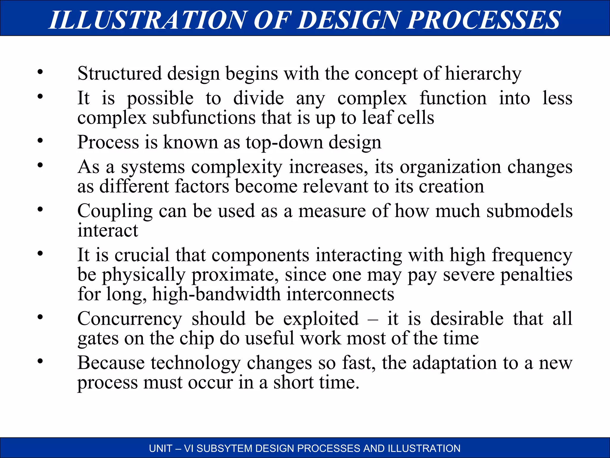 Vlsi Subsystem Design Processes And Illustration Ppt