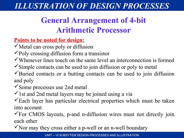 VLSI subsystem design processes and illustration | PPT | Computing ...