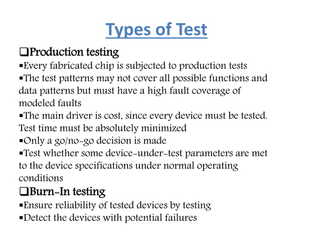 Vlsi testing