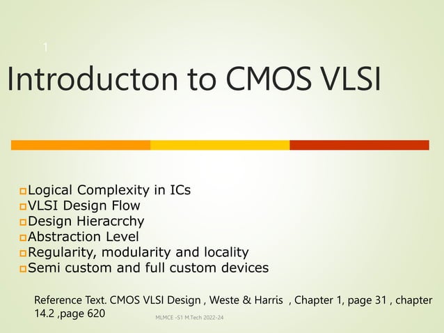 introduction to cmos vlsi | PPTX