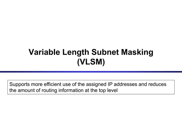 Vlsm 1 Ppt