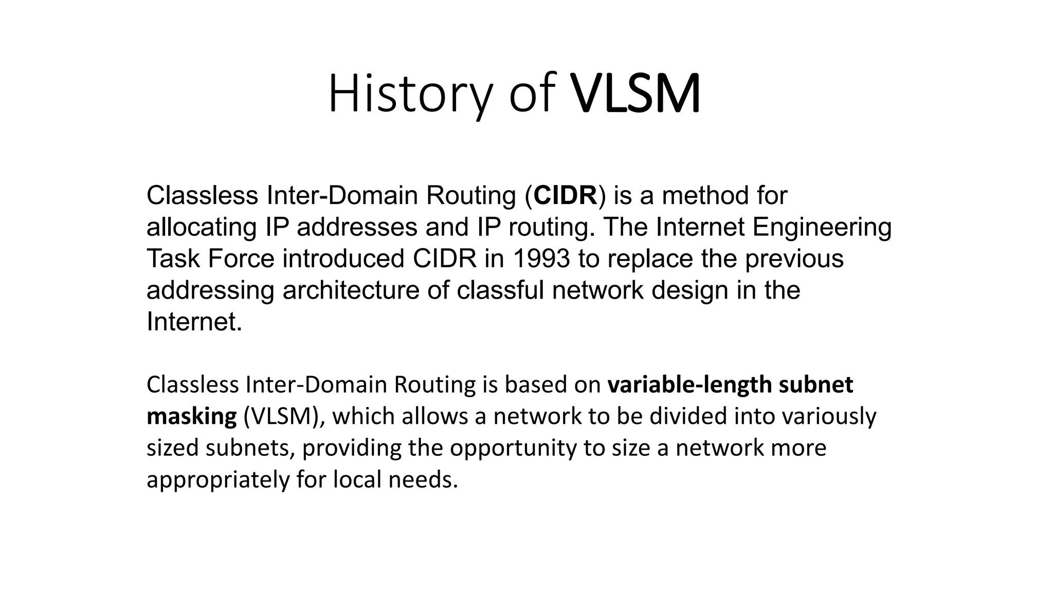 Vlsm and supernetting | PPTX