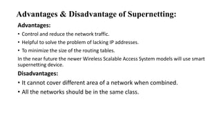 Vlsm and supernetting | PPTX | Computer Networking | Computing