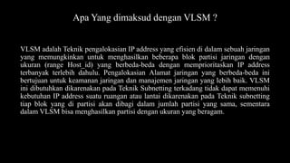 VLSM dan CIDR (Subnetting dan Supernetting) | PPT