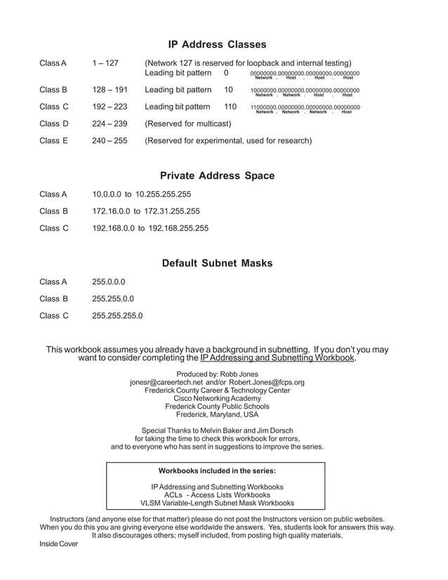 Vlsm workbook instructors edition v2 0-solucionario | PDF