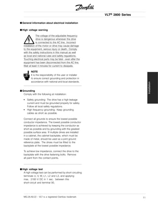Manual de Danfoss 2800 | PDF