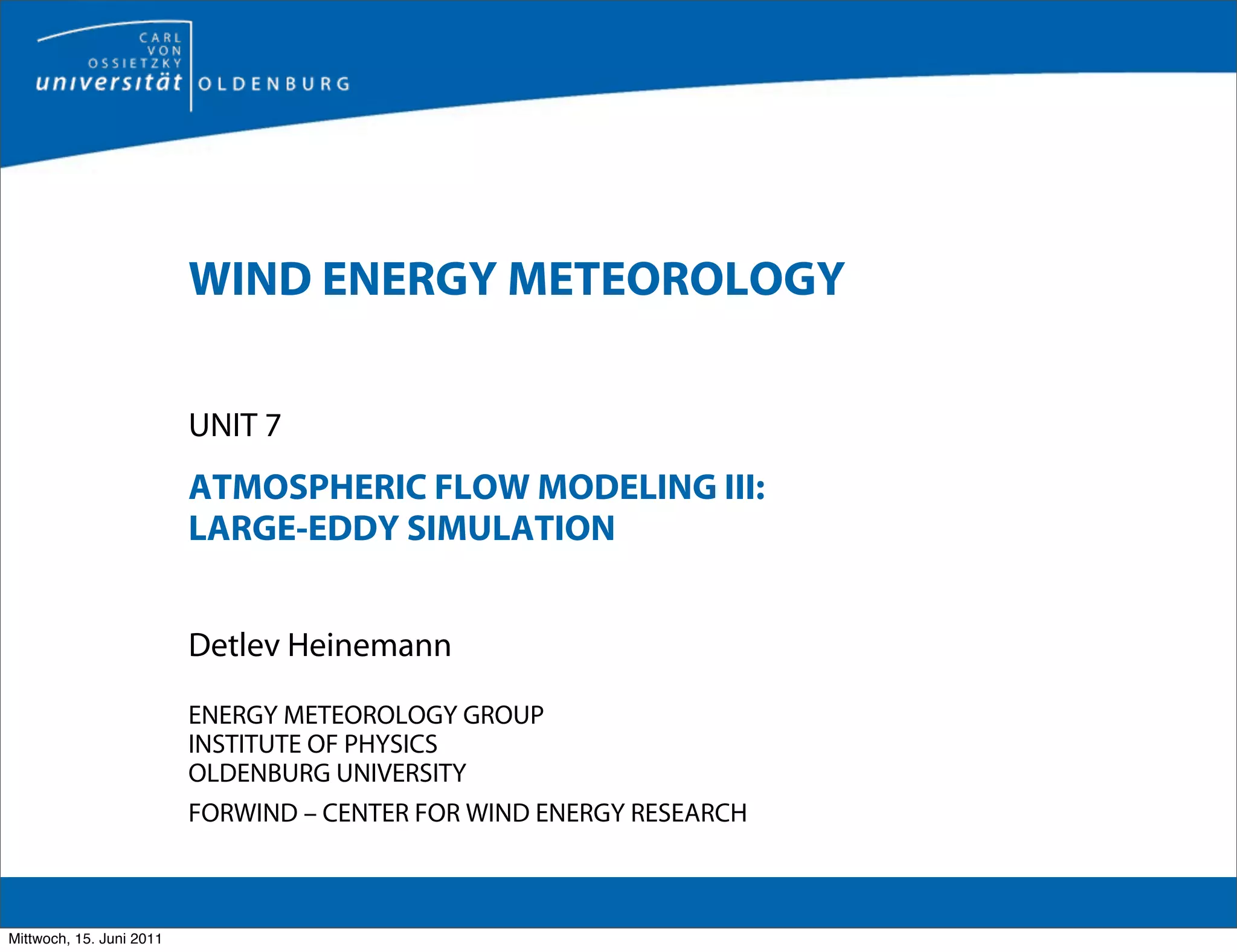 Atmospheric flow modeling III | PDF