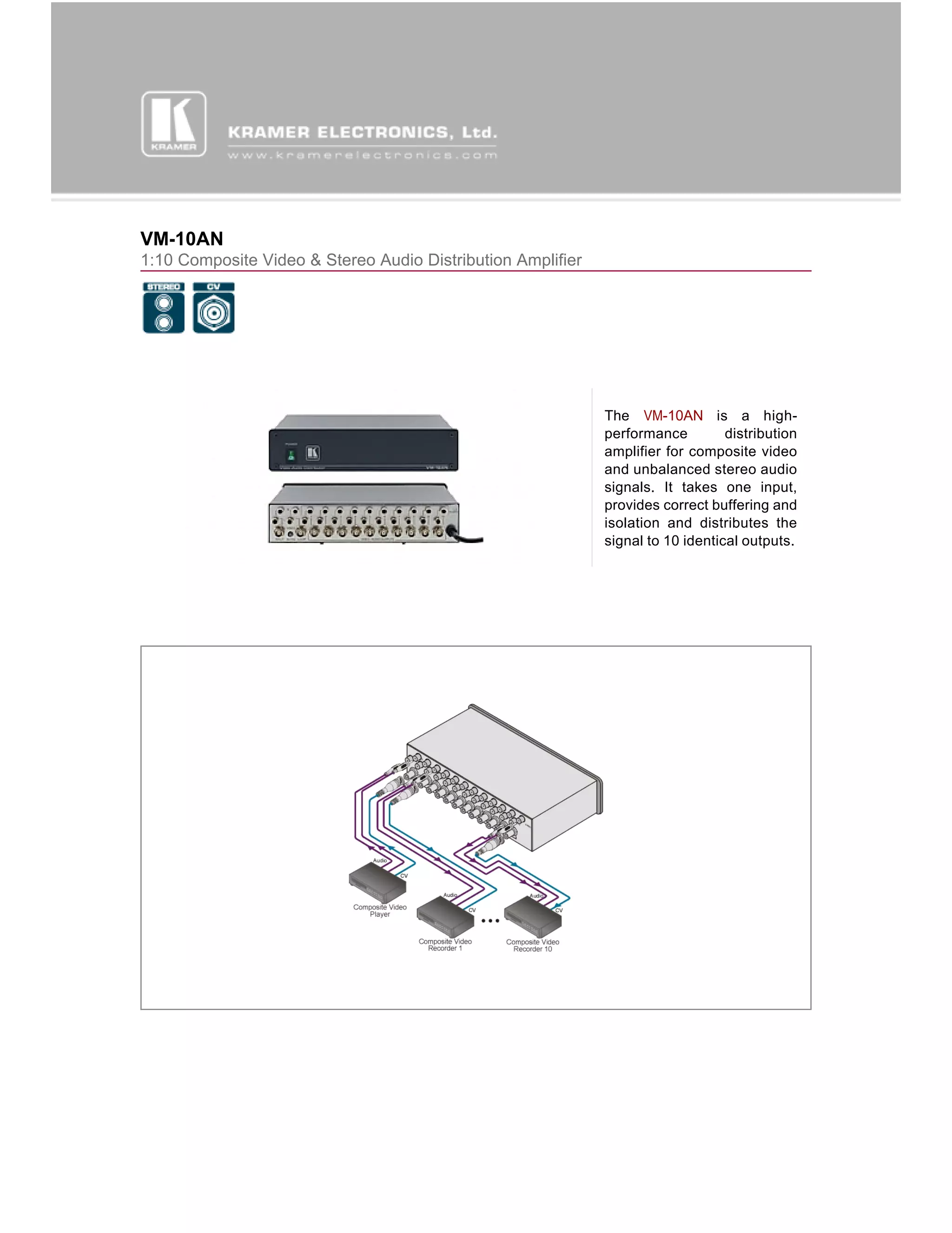 Kramer VM-10AN | PDF