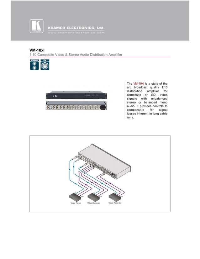 Kramer VM-10xl | PDF