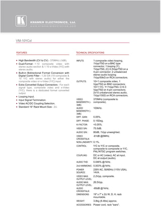Kramer VM-10YCxl | PDF