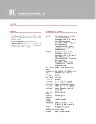 Kramer VM-312 | PDF