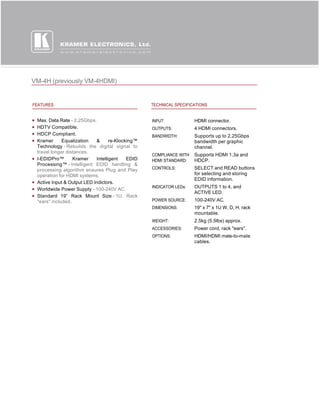 Kramer VM-4H | PDF