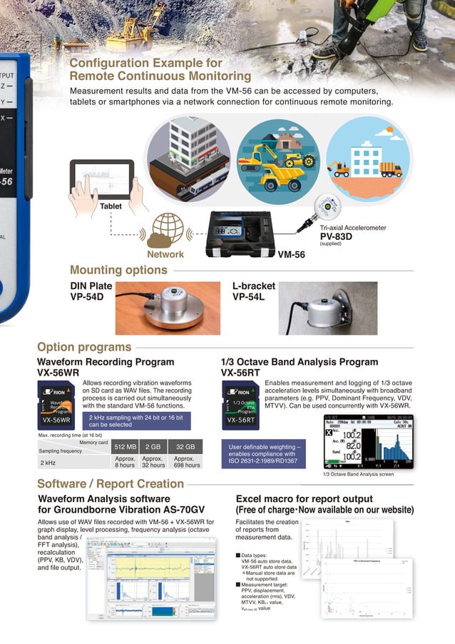 RION Vibration meter Vm 56 datasheet | PDF