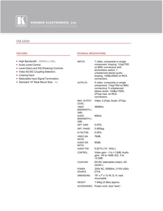 Kramer VM-5-ARII | PDF