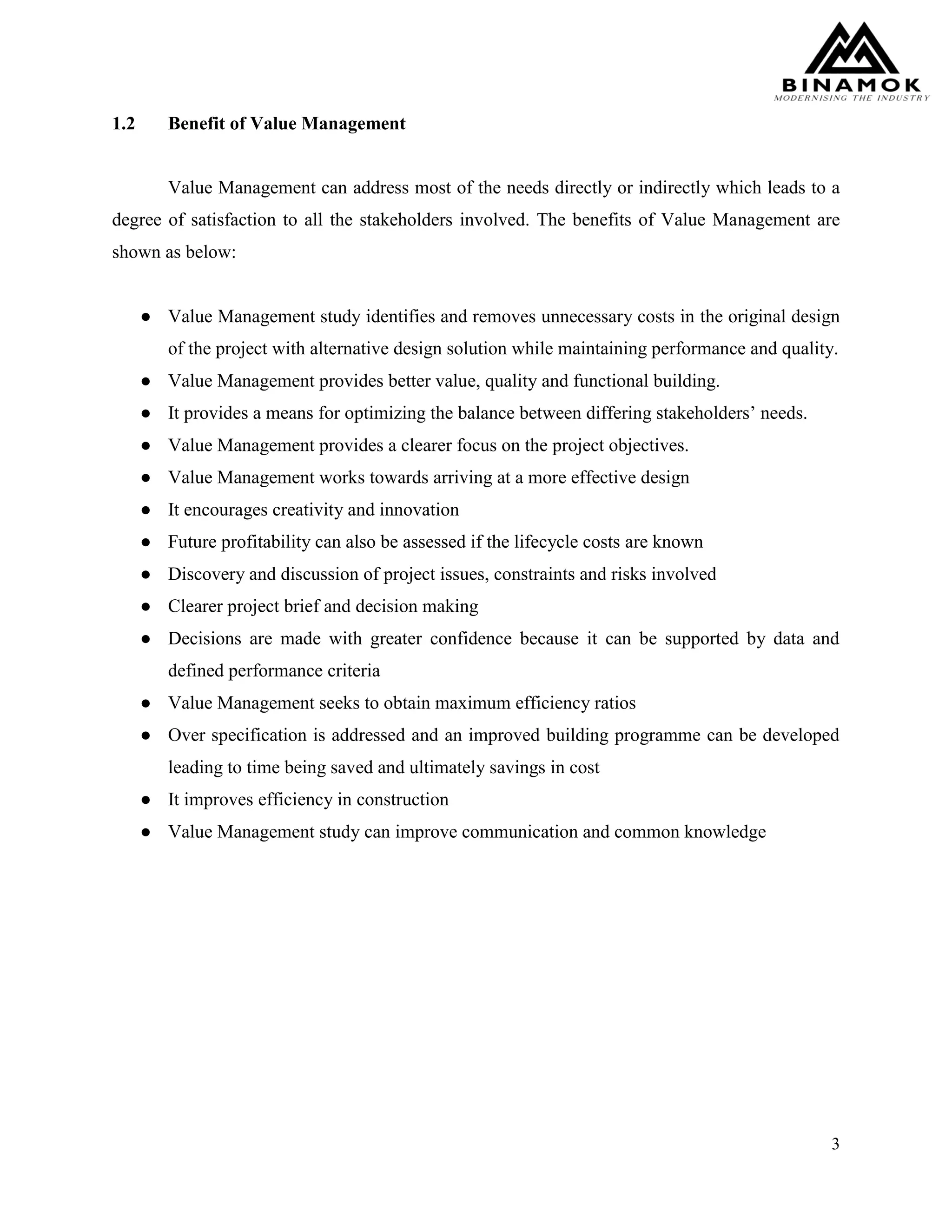 Value Management Assignment (Report) | PDF