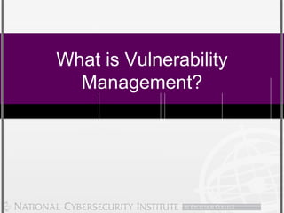 10 Steps to Building an Effective Vulnerability Management Program | PDF