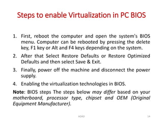 Configure and Manage Virtualization on different Platforms | PPTX