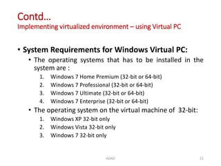 Configure and Manage Virtualization on different Platforms | PPTX