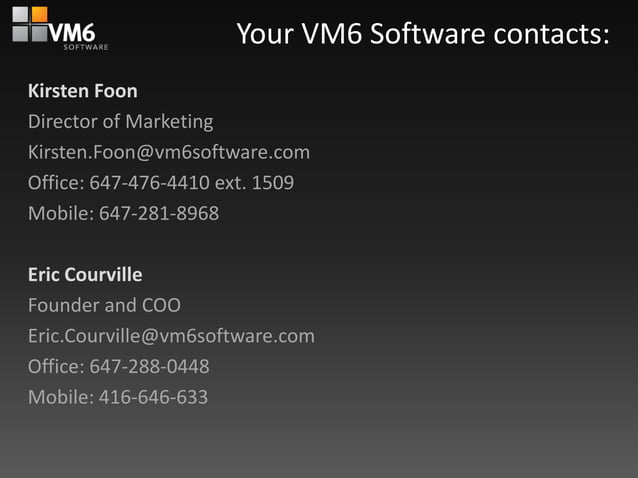 VM6 software 2.1 launch | PPTX