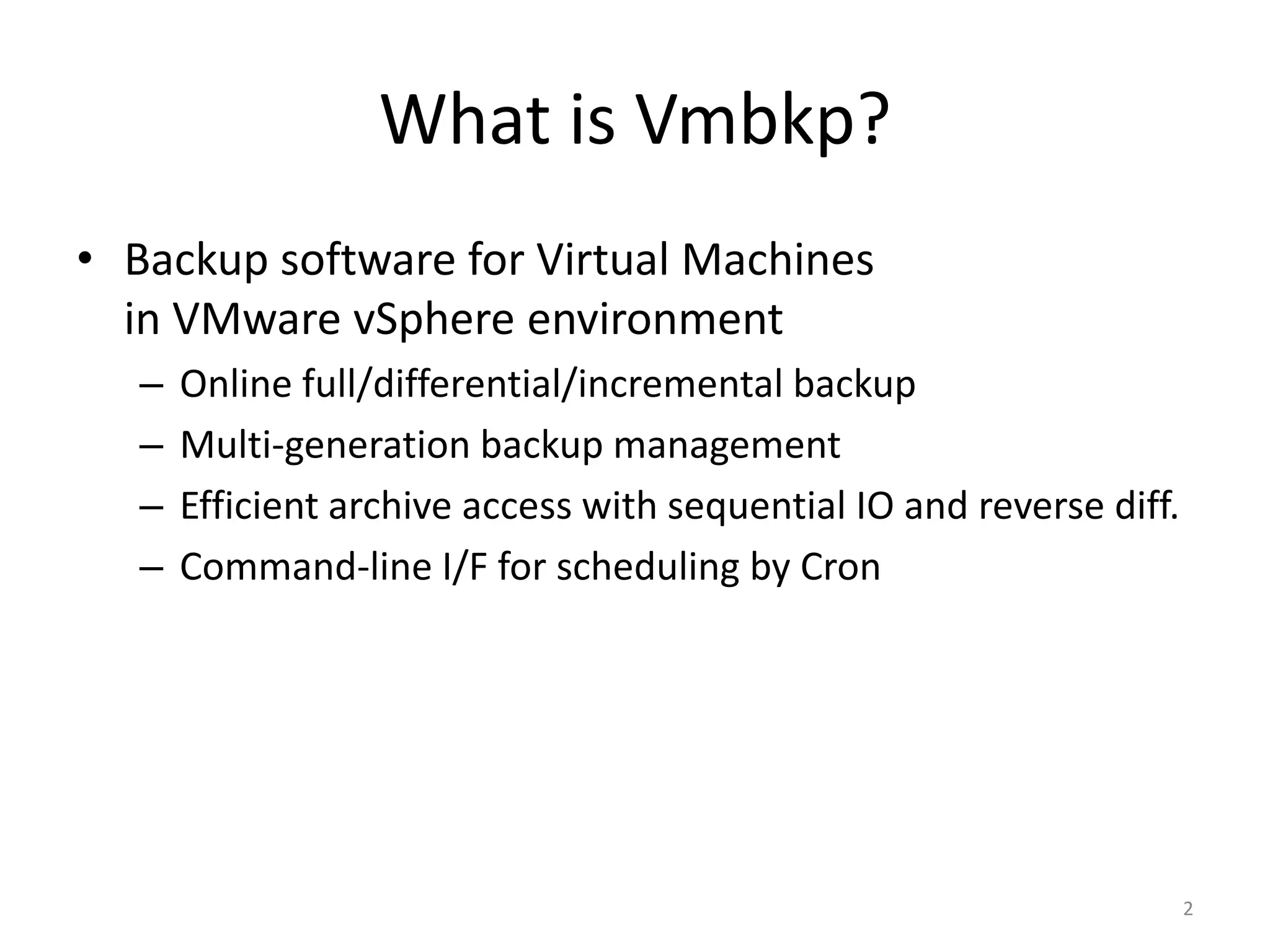 Vmbkp: VMware vSphere Incremental Backup Tool | PDF