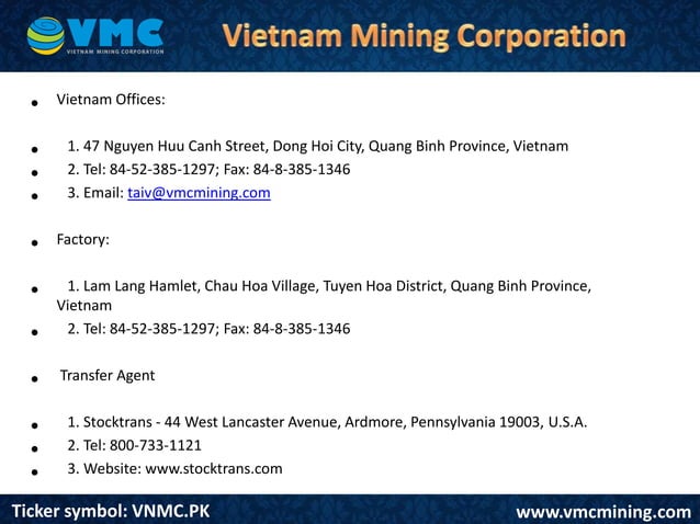 Vmc Mining | PPT