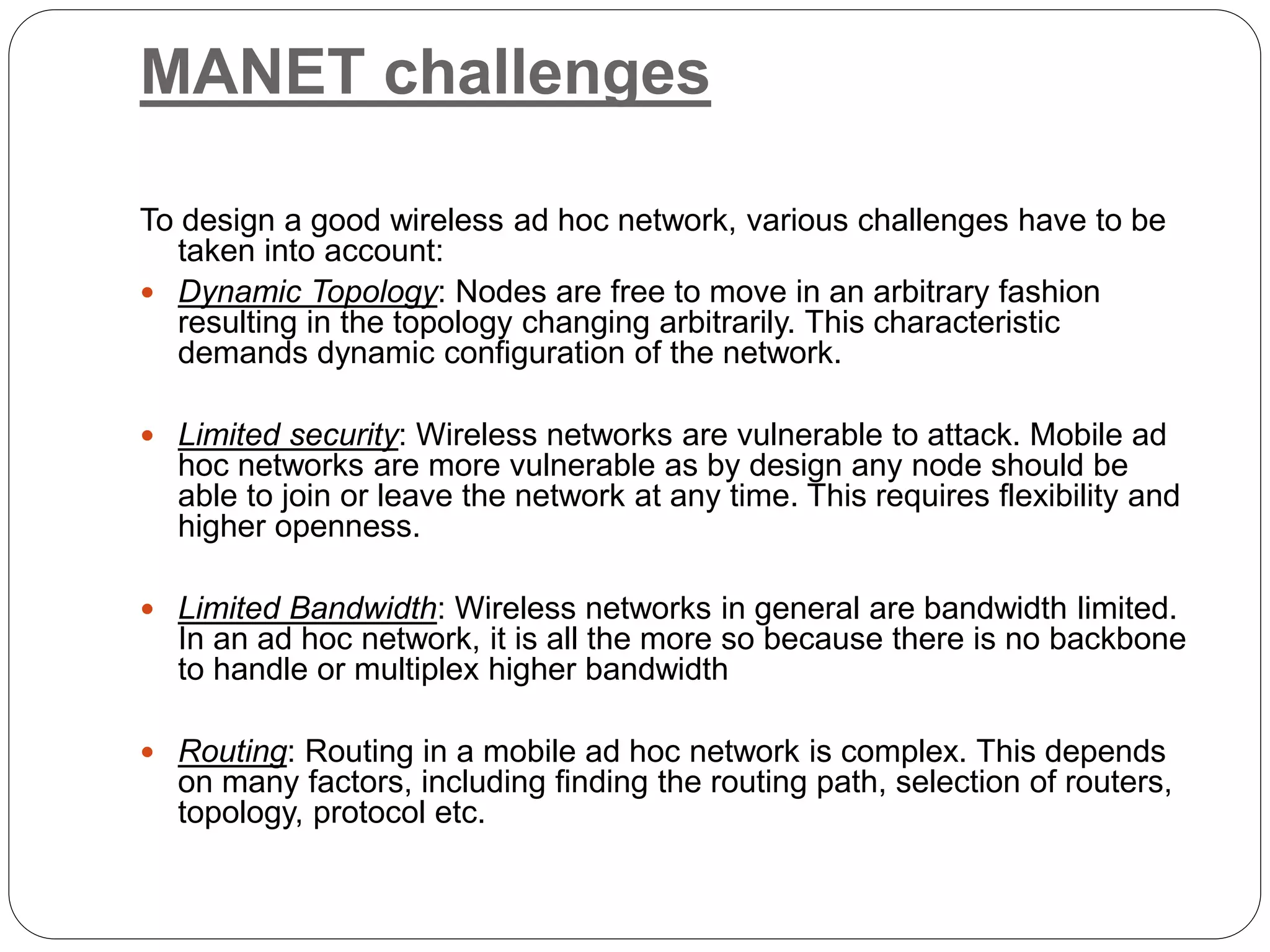 Mobile Computing Manetsrouting Algorithms Pptx Computer Networking Computing