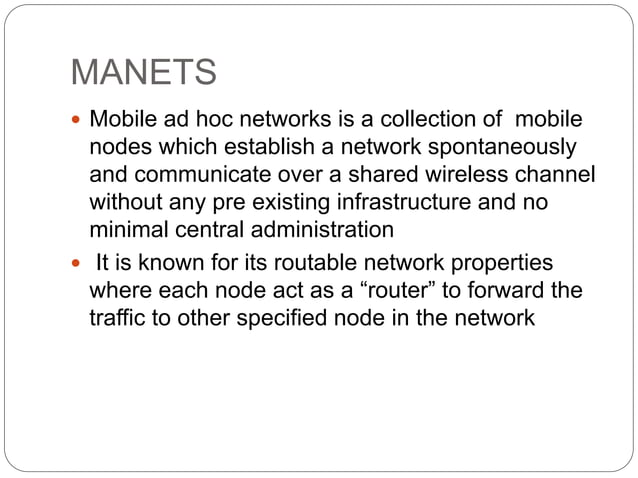 MOBILE COMPUTING MANETS,ROUTING ALGORITHMS | PPTX | Computer Networking | Computing