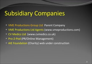 Vme Productions Presentation | PPT
