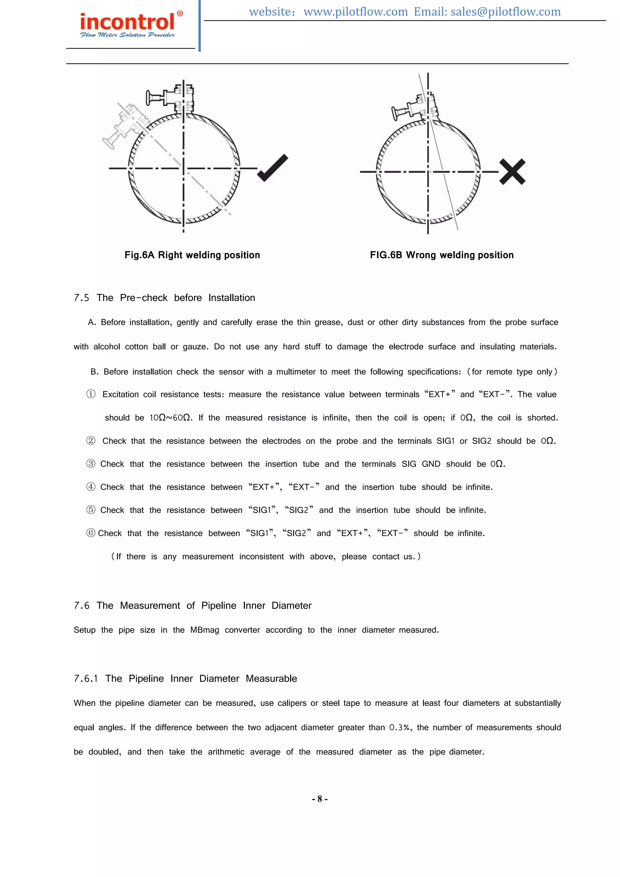 Vmi insertion type electromagnetic flow-meter instruction manual | PDF