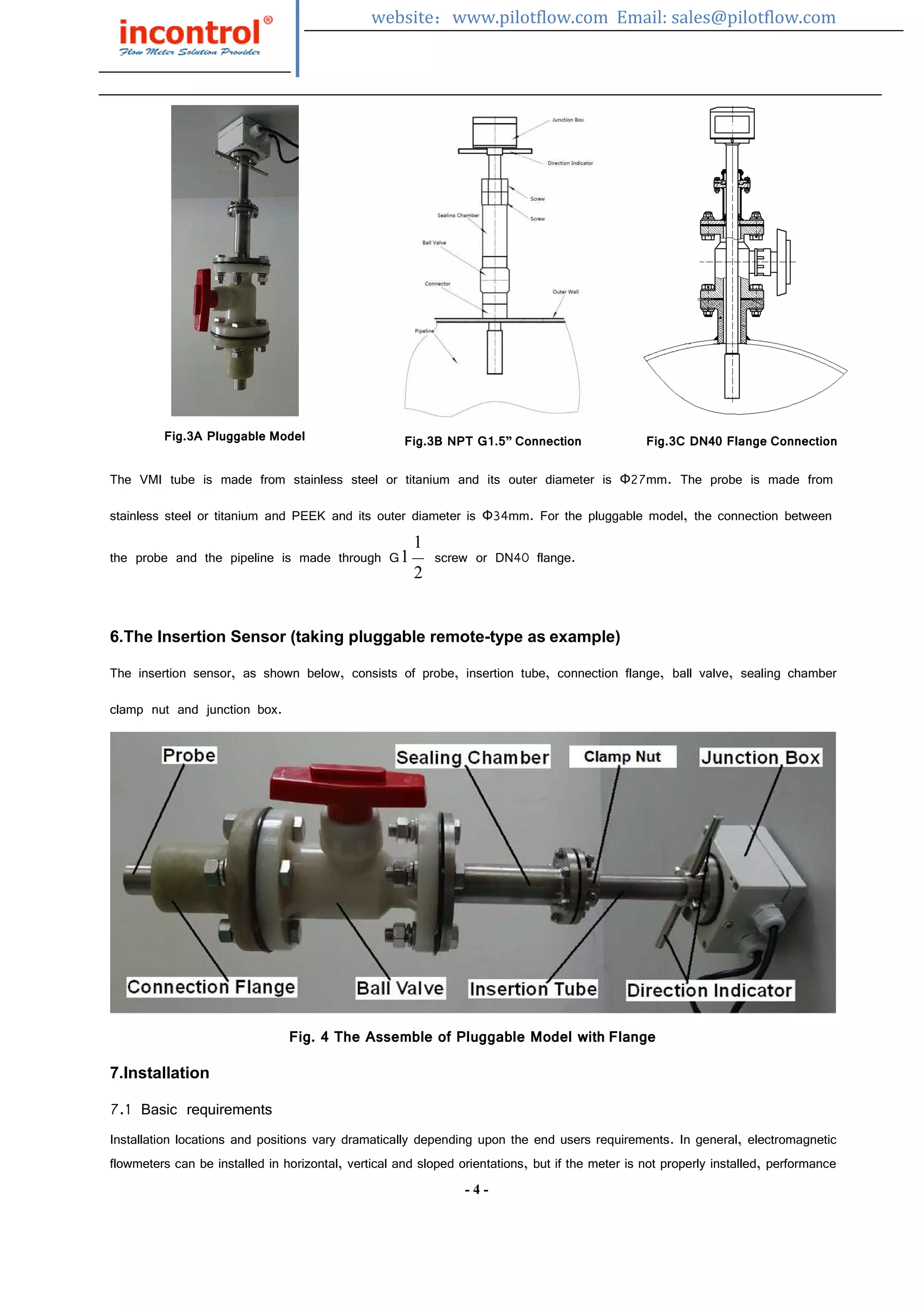 Vmi insertion type electromagnetic flow-meter instruction manual | PDF